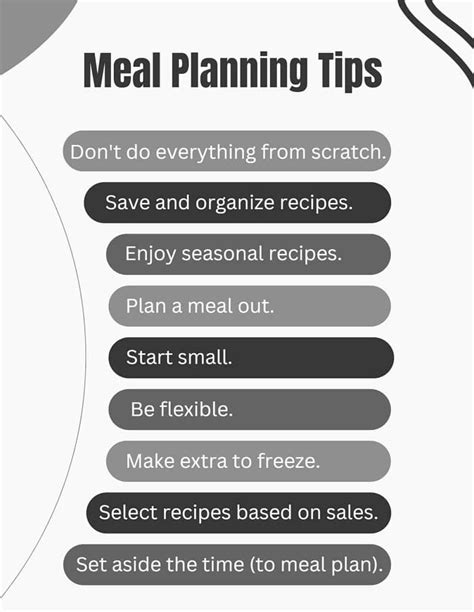 Printable Meal Planning Tips Free Download And Print For You
