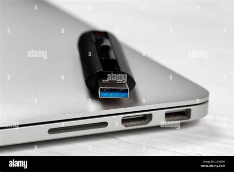 Thumb Drive With Fast USB Speed Technologies On Top Of Computer Stock Photo Alamy