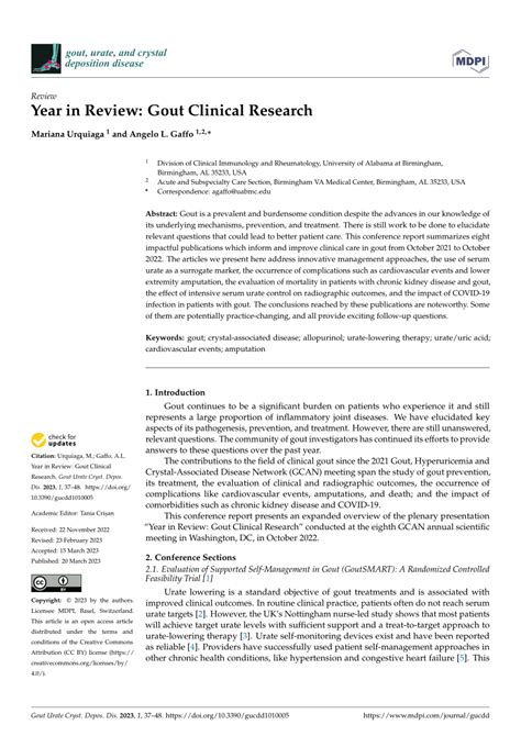 Pdf Year In Review Gout Clinical Research
