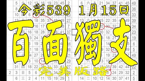 【神算539】1月15日 上期中31 35 今彩539 百面獨支 Youtube