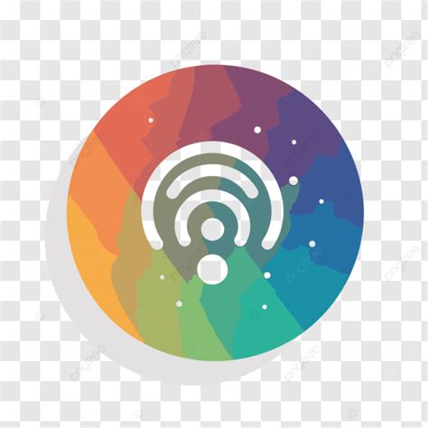 Colorful Wifi Button With A White Circle Around The Wifi Symbol Vector A Simplistic Colorful