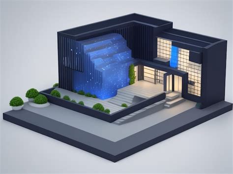 Premium Ai Image Abstract 3d Landscape Minimal Data Building