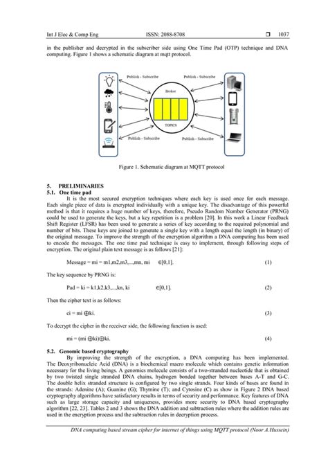 Dna Computing Based Stream Cipher For Internet Of Things Using Mqtt