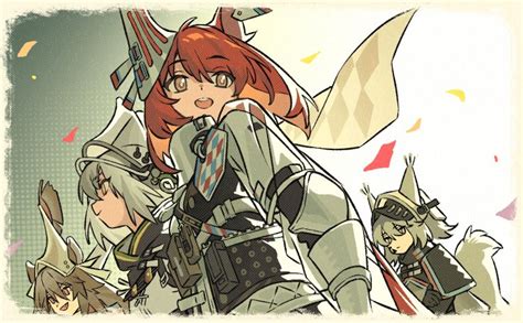 Flametail Fartooth Ashlock And Wild Mane Arknights Drawn By