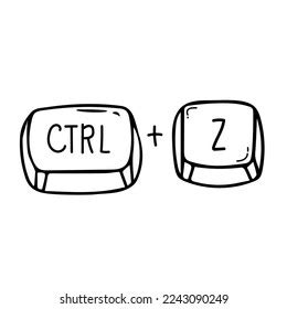 Ctrl Z Keyboard Keys Button On Stock Vector Royalty Free Shutterstock