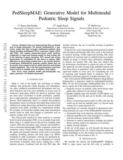 Pdf Pedsleepmae Generative Model For Multimodal Pediatric Sleep Signals