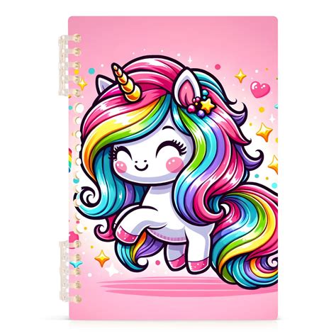 Spiral Notebooks Cute Cartoon Rainbow Unicorn 60 Sheets 120 Pages A5 Journal Notepad 8 3x5 7
