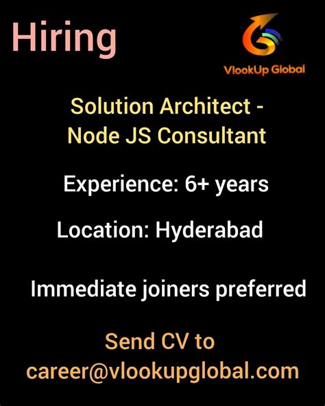 Vlookup Global Technologies On Linkedin Hiring Solutionarchitect Solutionsarchitect
