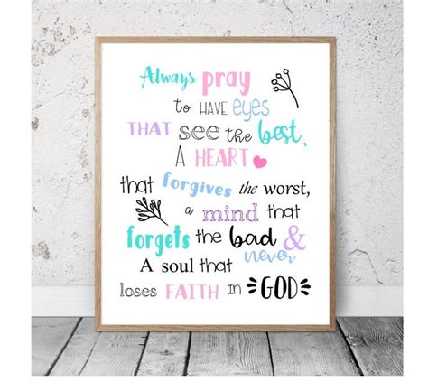 Always Pray Never Lose Faith In God Quality Print Bible Etsy