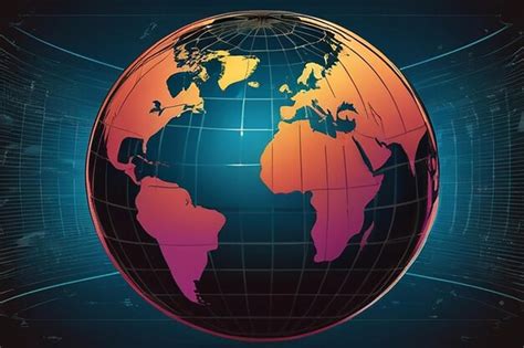 Gridded Globe Vector Illustration For Global Impact Premium Ai
