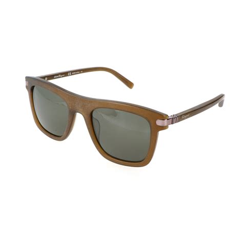 Mens Sf785s Sunglasses Brown Matte Olive Designer Glasses