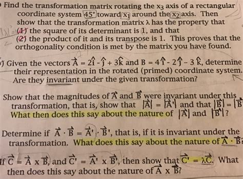 solved find the transformation matrix rotating the x3 axis
