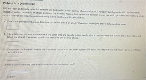 Solved Problem 3 13 Algorithmic Military Radar And Missile Chegg