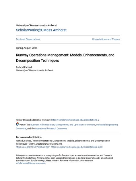 Runway Operations Management Models Enhancements And Decomposi Pdf