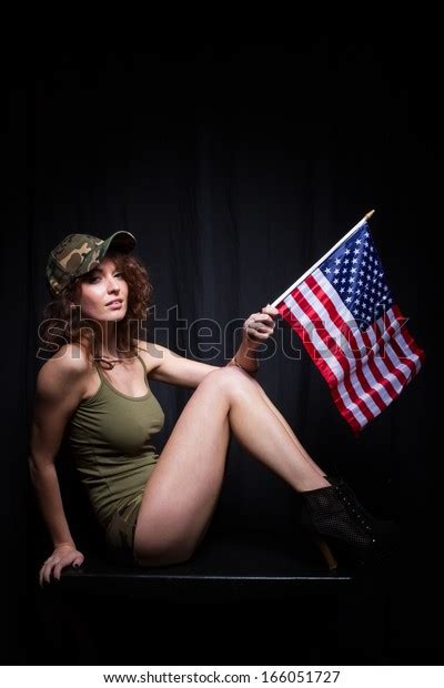 Sexy Female Army Colors Flag Stock Photo 166051727 Shutterstock