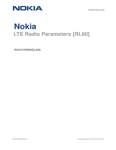 Lte Radio Parameters Training Rl60