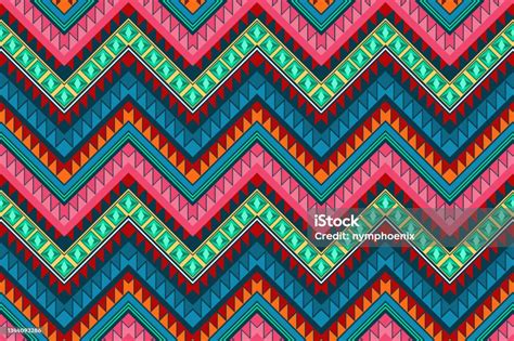 화려한 지그재그 빈티지 아즈텍 민족 기하학적 동양 원활한 전통적인 패턴 배경 카펫 벽지 배경 의류 포장 바틱 직물에 대한 디자인 자수 스타일 갈매기표 수장에 대한 스톡 벡터