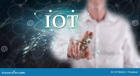 Man Touching An Iot Concept Stock Illustration Illustration Of Design Automation