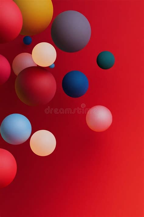 A Gradient With Abstract 3d Spheres Floating On The Background Stock
