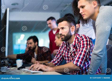 Programmers Cooperating At Information Technology Company Stock Image Image Of Interaction