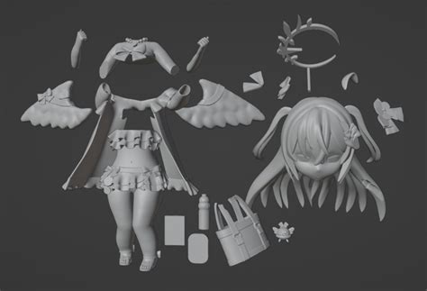ブルアカ Sd水着アズサ ガレージキット【ちびカフェシリーズ】 もりのあるまち Booth