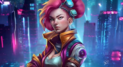 Artstation Badass Cyberpunk Girl