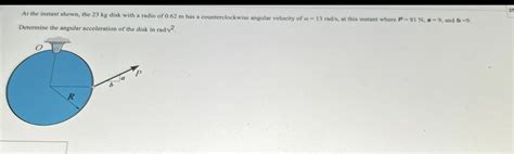 Solved Determine The Angular Acceleration Of The Disk In Chegg