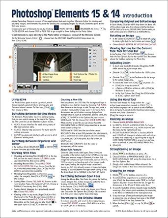 Buy Adobe Photoshop Elements 15 And 14 Introduction Quick Reference