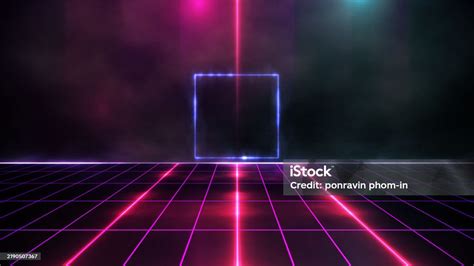 레트로 웨이브 스타일 8090년대 미래형 그리드 와이어프레임 배경 사이버펑크 디지털 풍경 네온 복고풍 파티 레이저 패턴 배경 벽지 어두운 톤 0명에 대한 스톡 벡터 아트 및