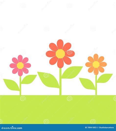 Flowers On Meadow Stock Vector Illustration Of Frame 78941803