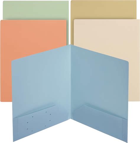 Mr Pen Plastic Folders With Pockets 5 Pcs Vintage Colors 2 Pocket