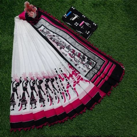 Bagru Print Cotton Saree 6 40 M With Blouse Piece At ₹ 600 Piece In