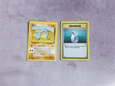 Pokémon karty ONIX a Trainer POTION ORIGINÁL edice BASE SET 1999 Aukro