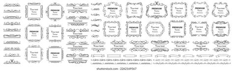 Calligraphic Design Elements Decorative Swirls Scrolls Stock Vector