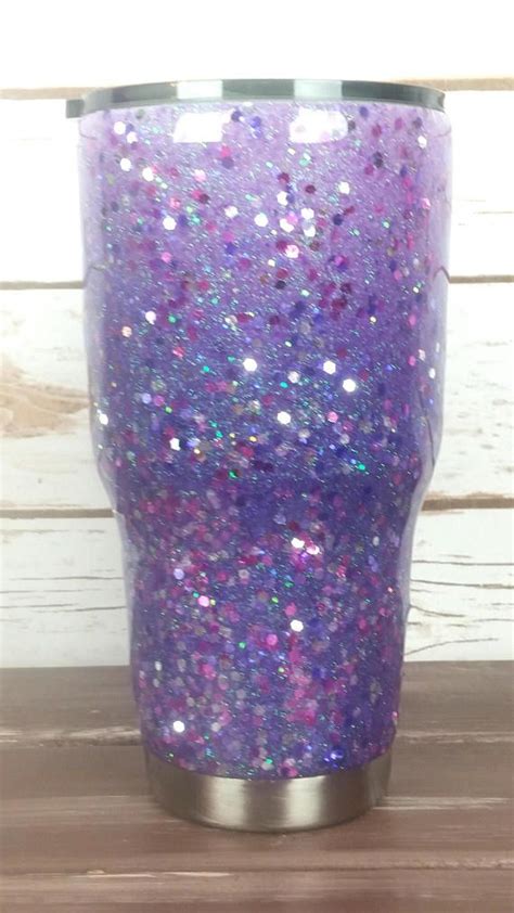 Chunky Purple Yeti Tumbler Purple Glitter Glitter Dipped Glitter