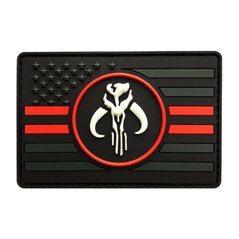 Mandalorian Bounty Hunter Boba Fett American Flag Patch Pvc Miltacusa