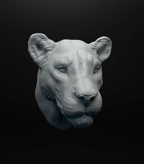 Lioness Head Intended For 3d Printing 3d Model 3d Printable Cgtrader