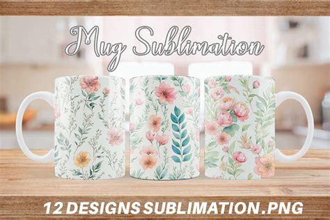 Flower Watercolor Mug Sublimation Graphic By Artnoy · Creative Fabrica