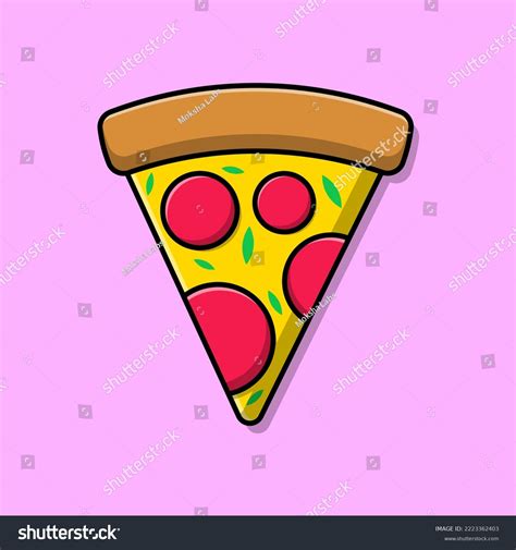Pizza Slice Cartoon Vector Icons Illustration Stock Vector Royalty