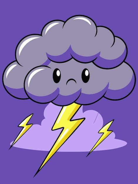 Un Dibujo De Dibujos Animados De Un Rayo Con Un Rayo En él Vector