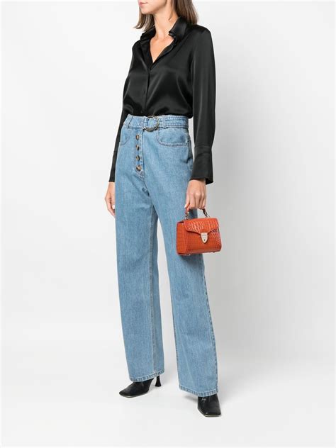 Aspinal Of London Mayfair Crocodile Effect Tote Bag In Orange ModeSens