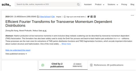 Citation Report Efficient Fourier Transforms For Transverse Momentum