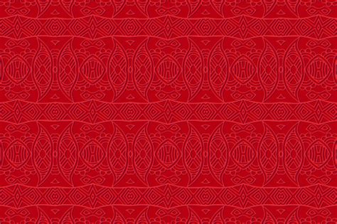 벽지 웹 사이트 섬유에 대한 기하학적 볼륨 볼록 3d 패턴 전통적인 동양 인도 스타일의 붉은 배경을 엠보싱 민족 장식과 질감 원문 언어 0명에 대한 스톡 벡터 아트 및 기타