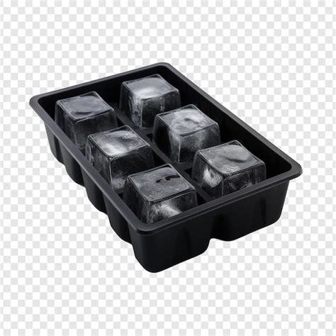 투명 한 배경 에 고립 된 검은색 실리콘 얼음 큐브 트레이 의 뒷면 무료 Psd 파일