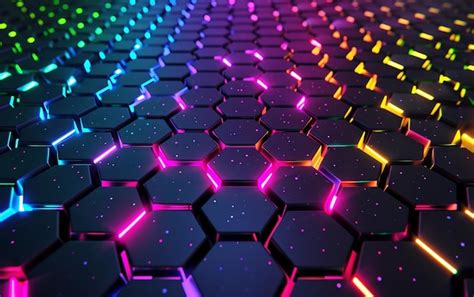Premium Photo Glowing Lights On Hexagonal Background