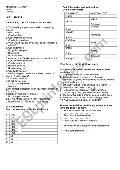 Number Esl Worksheet By Marthasmpn1ktp