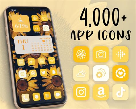Ios 14 Icons Yellow Yellow App Icons Ios 14 Aesthetic Etsy