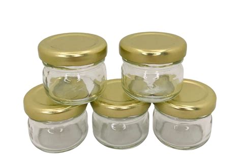 Mini Bocaux En Verre Ml Avec Couvercles En Or Etsy
