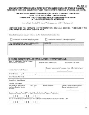 Fillable Online BRA CAN 02 ACORDO DE PREVID NCIA SOCIAL ENTRE A Fax