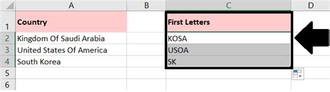 How To Extract First Letter Of Each Word From Cell